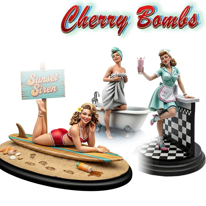 Pin-Up Cherry Bombs: 75/120mm Campaign - MyMiniFactory